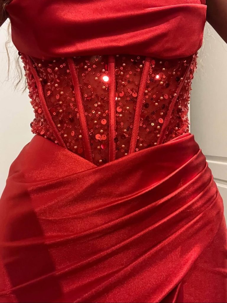 Red Villoni Corset Gown - JA’dore La Robe – Dress Hire